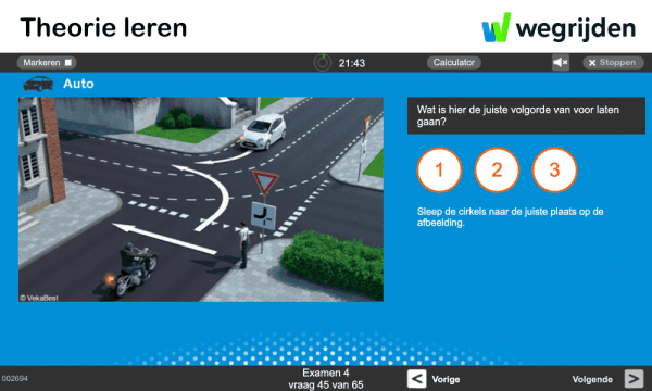 Auto theorie examen oefenen zoals bij het CBR | Wegrijden.nl